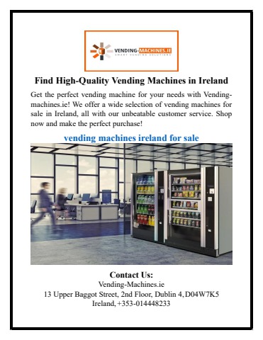 Find High-Quality Vending Machines in Ireland - vendingmachinescom Flip ...