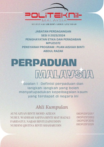 Perpaduan Malaysia - Faridatul Najjah Flip PDF | AnyFlip