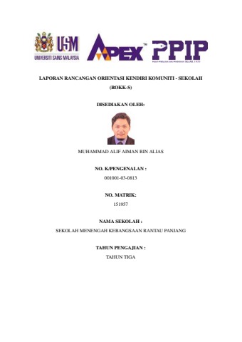 MUHAMMAD ALIF AIMAN-ROKKS REPORT - Siti Zulaikha Flip PDF | AnyFlip
