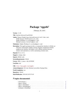 Package ‘rggobi’ - The Comprehensive R Archive Network - Guset User ...