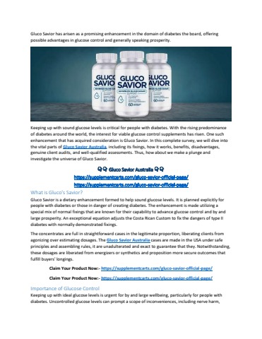 Gluco Savior Australia Scam Or Legit {2024} Latest Updates ...