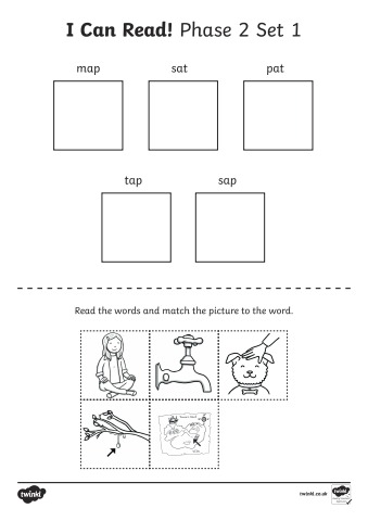I Can Read Phase 2 Set 1 Words Activity Sheet
