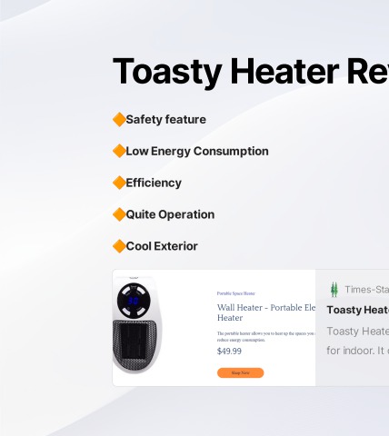 Toasty Portable Electric Heater - trytoastyheater Flip PDF | AnyFlip