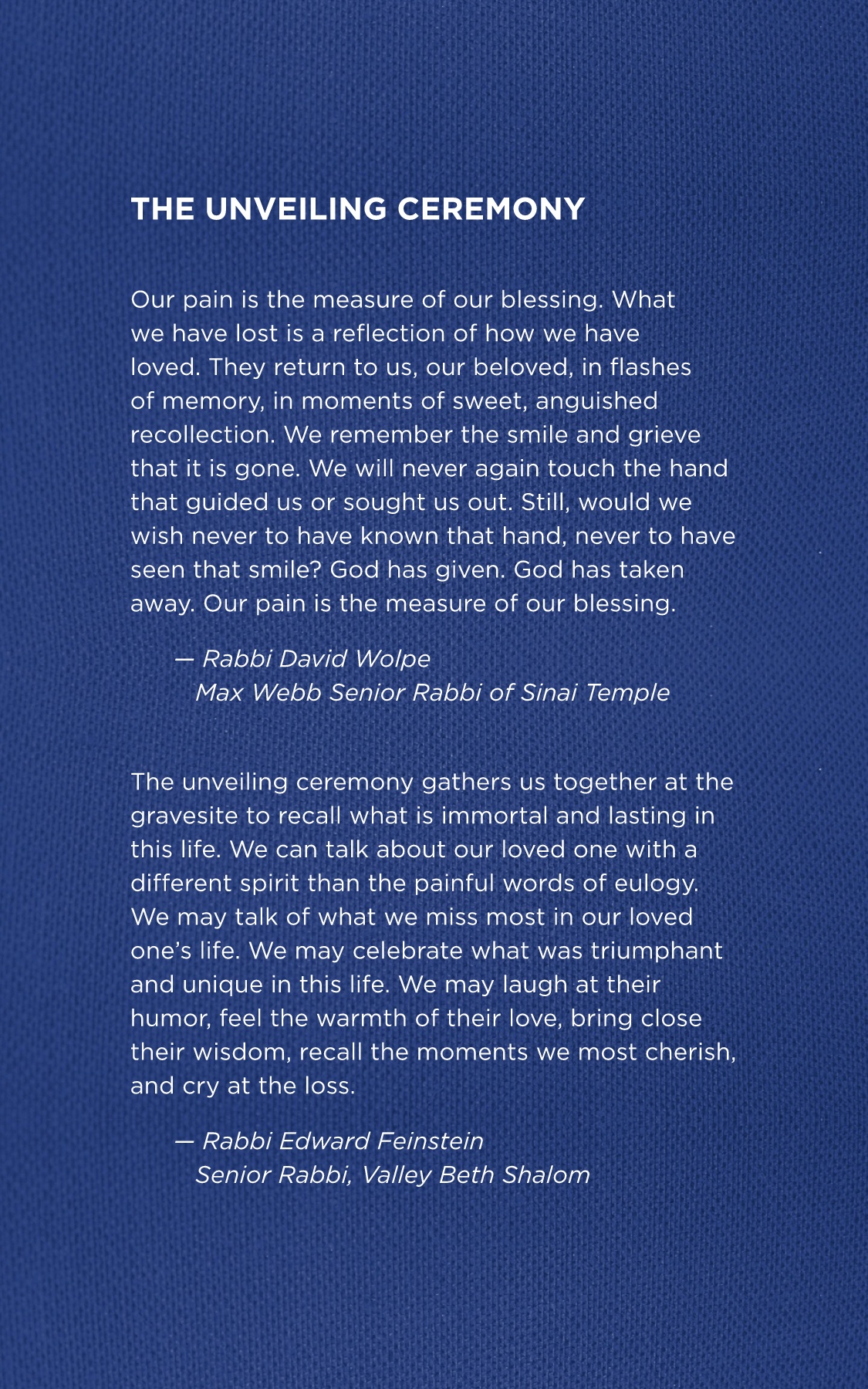 Jewish Unveiling Ceremony Prayers Jewish Star Of David Blue & Brown