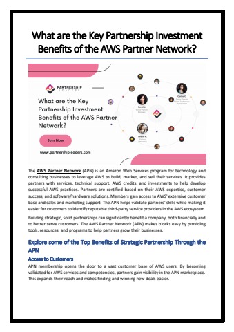 What are the Key Partnership Investment Benefits of the AWS Partner ...