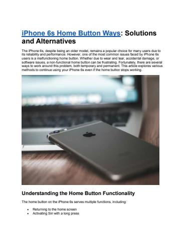 iPhone 6s Home Button Ways - Prosolutions Center Inc Flip PDF | AnyFlip