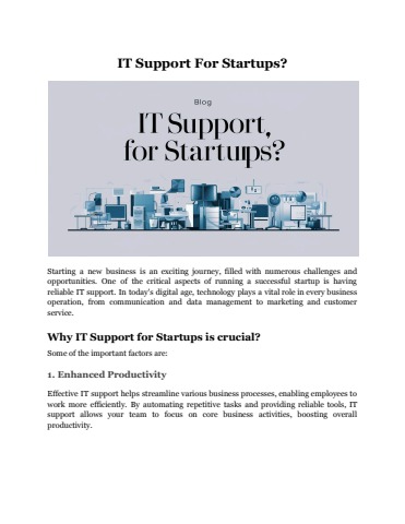 IT Support For Startups?