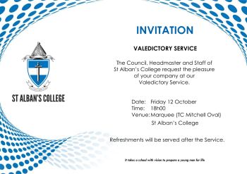 Valedictory Service Invitation 2018 - St Alban's College Flip PDF | AnyFlip