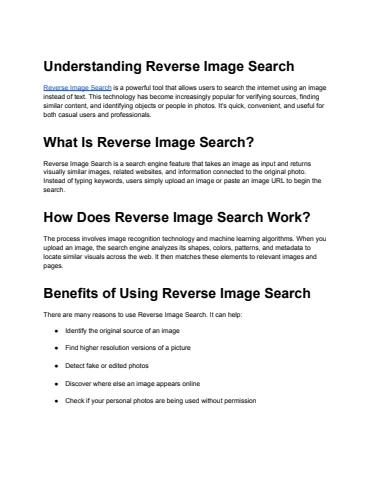 Understanding Reverse Image Search