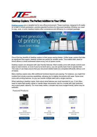 Desktop Copiers: The Essential Office Equipment