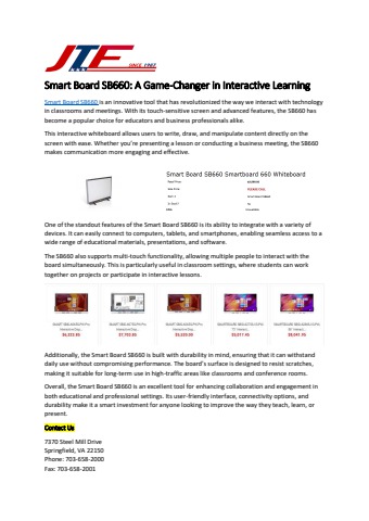 Smart Board SB660: A Game-Changer in Interactive Learning