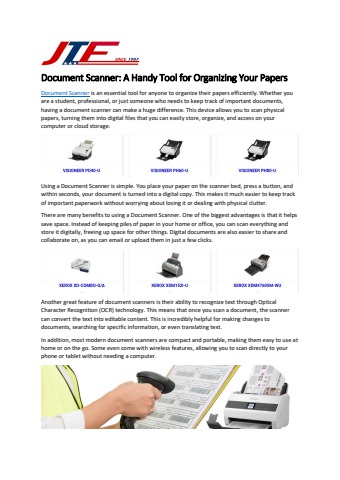 Document Scanner: A Handy Tool for Organizing Your Papers