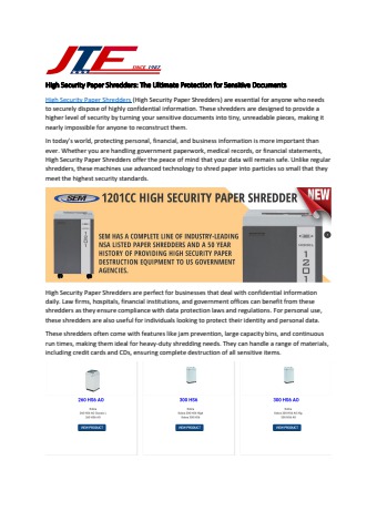 High Security Paper Shredders: The Ultimate Protection for Sensitive ...