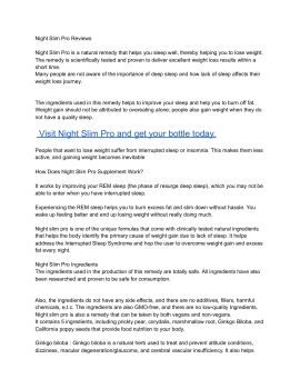 Night Slim Pro Reviews-Critical Details Uncovered! Must - rysalquez ...