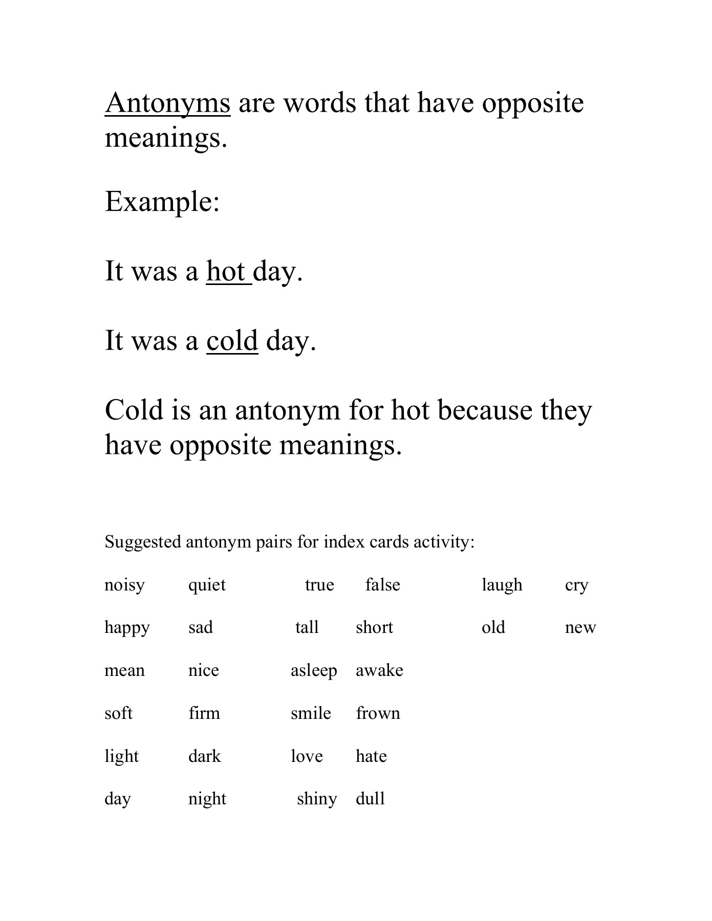 Antonyms Meaning Knowing Antonym: Definition And Examples » Ranking