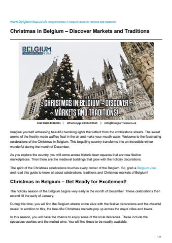 Christmas in Belgium – Discover Markets and Traditions