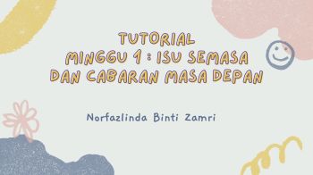 TUTORIAL MINGGU 1 ISU SEMASA DAN CABARAN MASA DEPAN - norfazlindazamri Flip PDF | AnyFlip