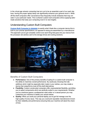 Elevate Your Computing Experience_ Custom Built Computer in Adelaide - M Abubakar Flip PDF | AnyFlip