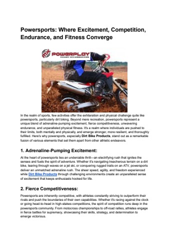Powersports_ Where Excitement, Competition, Endurance, and Fitness ...