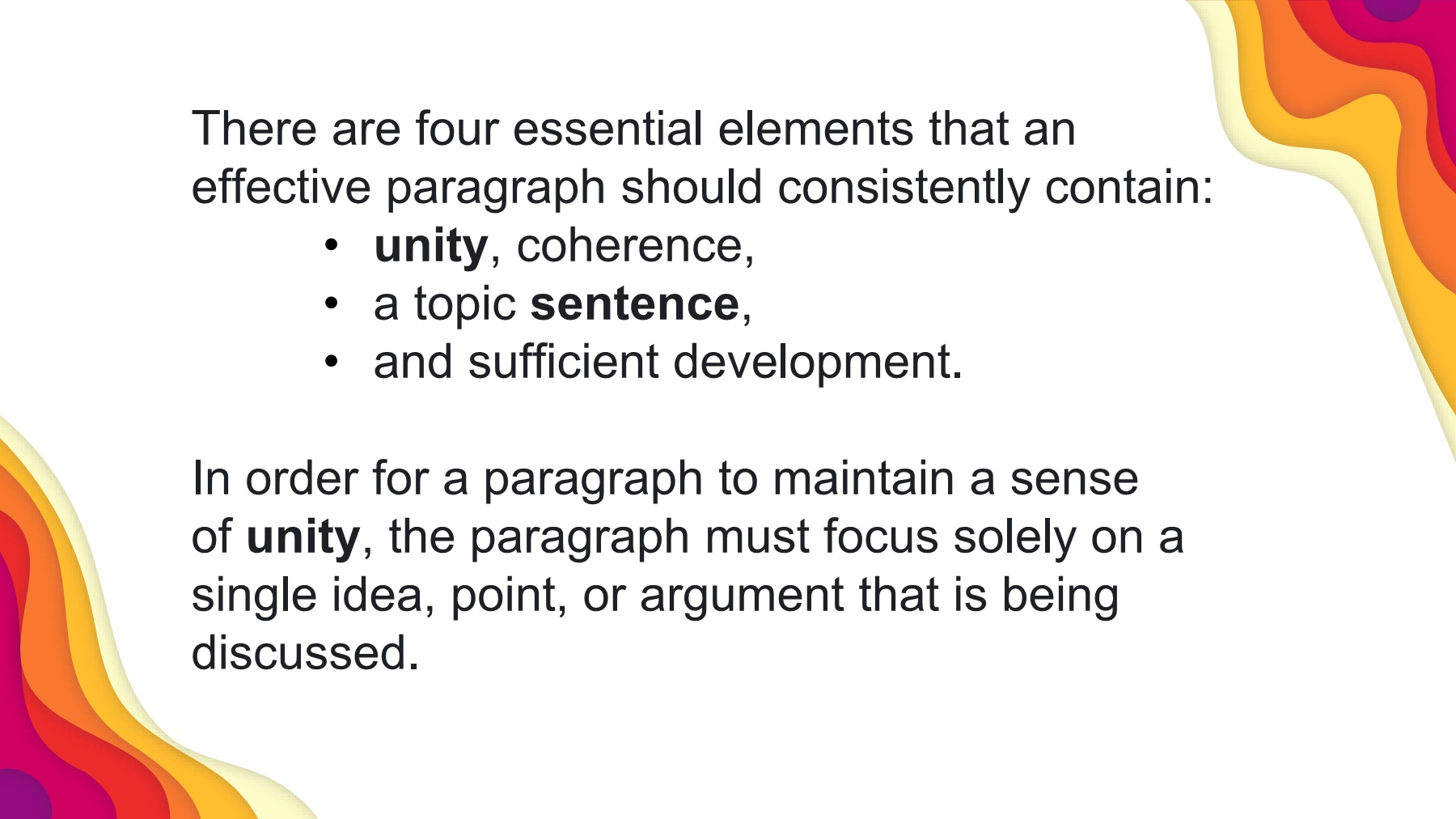 Unity And Coherence SOLUTION: 5th Lecture Paragraph Unity Coherence