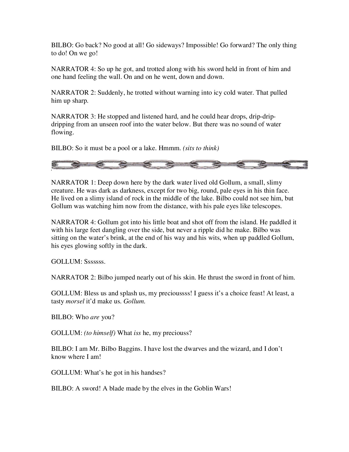 The Hobbit Gollum And Bilbo Riddles The Hobbit: Book And Film