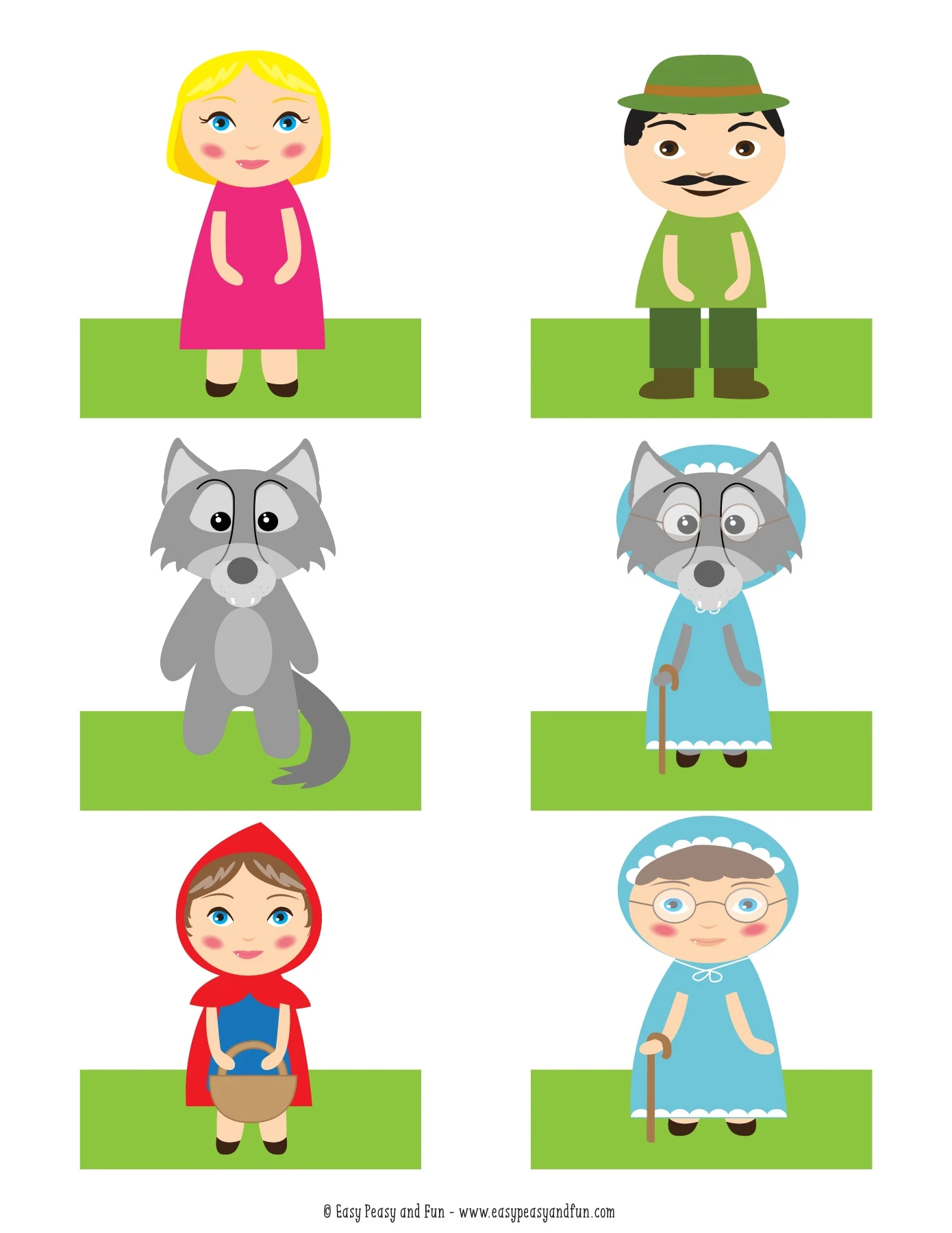 Little Red Riding Hood 5 Shadow Puppets Printables