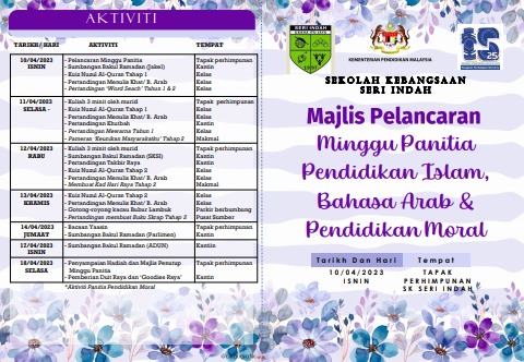 BUKU PROGRAM MINGGU PANITIA PENDIDIKAN ISLAM, BAHASA ARAB & PENDIDIKAN MORAL - Nur Azma Flip PDF ...