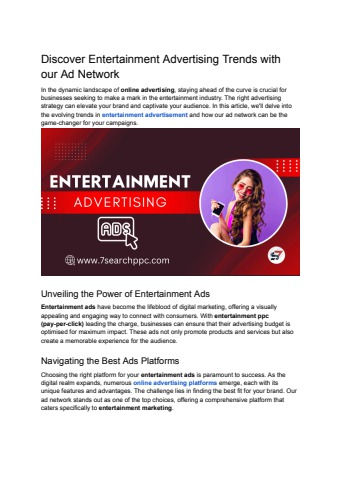 Discover Entertainment Advertisement Trends with our Ad Network ...