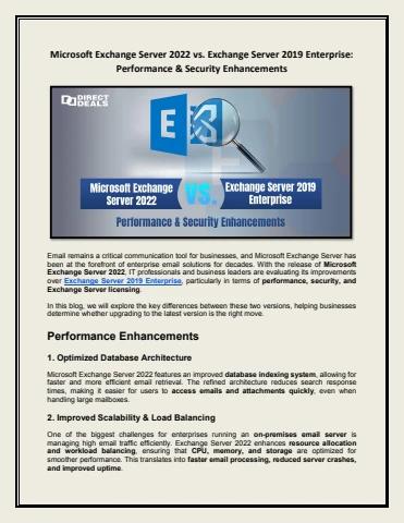 Microsoft Exchange Server 2022 vs. Exchange Server 2019 Enterprise