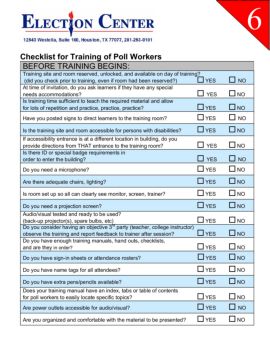 Checklist Training for Poll Workers#2 - Election Center - Guset User ...