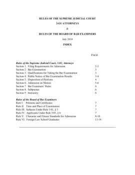 RULES OF THE SUPREME JUDICIAL COURT 3:O1 ATTORNEYS RULES ...