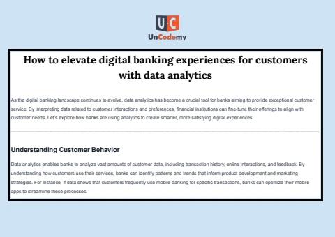How to elevate digital banking experiences for customers with data ...