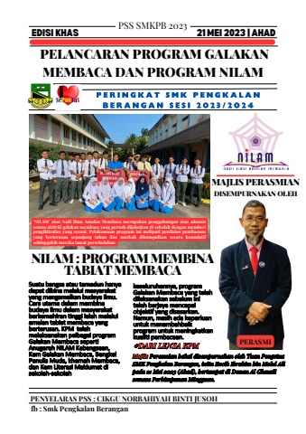 Buku Program Majlis Pelancaran Galakan Membaca dan Program Nilam SMKPB Sesi 2023/2024 - maggie ...