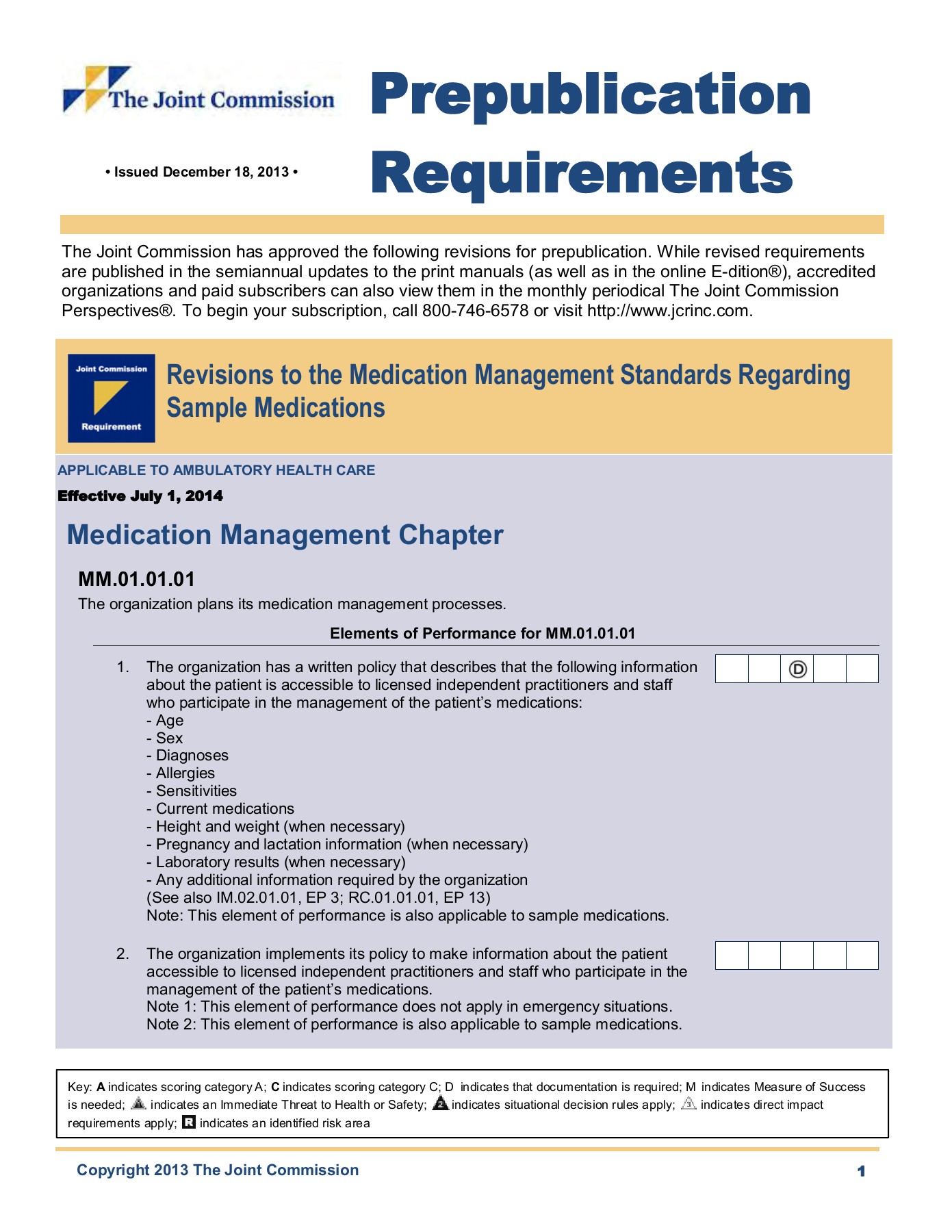 Joint Commission Medication Standards Albany Medical Center