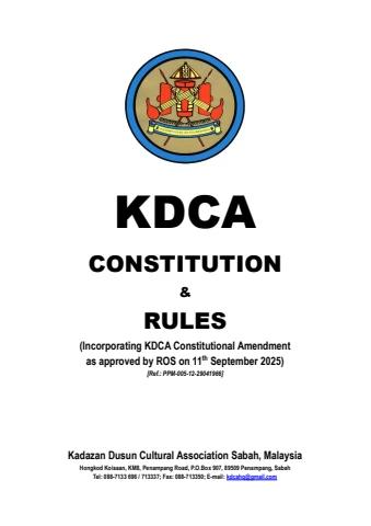 Perlembagaan KDCA - Kadazan Dusun Cultural Association (KDCA) Flip PDF ...
