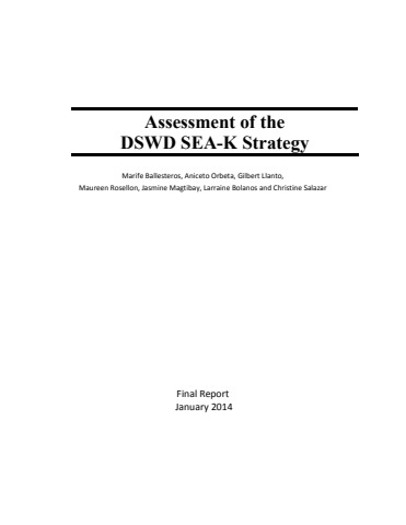 3. Assessment of the DSWD SEAK Strategy