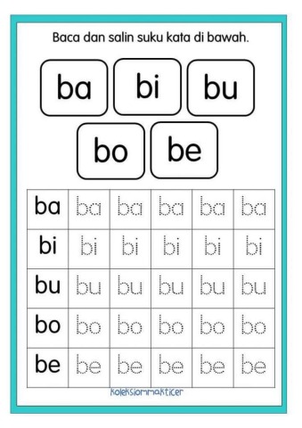 BACA DAN SALIN SUKU KATA - CikguLiz Flip PDF | AnyFlip