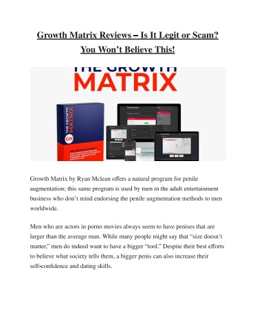 Growth Matrix Reviews – Is It Legit or Scam? You Won’t Believe This! - hailie1 Flip PDF | AnyFlip