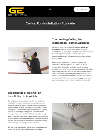 Ceiling Fan Installation Adelaide