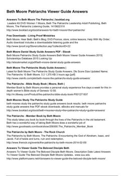 Beth Moore Patriarchs Viewer Guide Answers - Guset User Flip PDF | AnyFlip