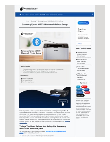Samsung Xpress M2020 Bluetooth Printer Setup - Bluetooth Printer setup ...
