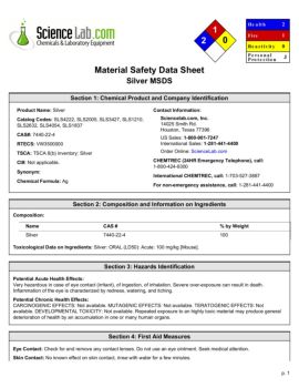 Silver Metal Material Safety Data Sheet (pdf format) - Guset User Flip PDF | AnyFlip