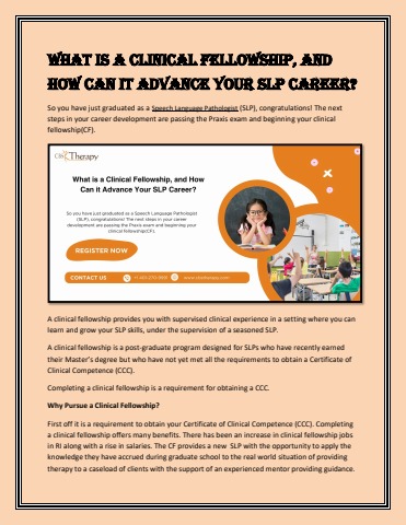 What is a Clinical Fellowship, and How Can it Advance Your SLP Career ...