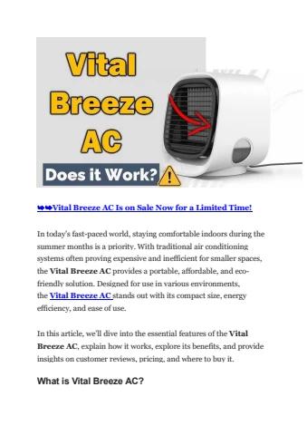 Vital Breeze AC: The Ultimate Portable Cooling Solution for 2025