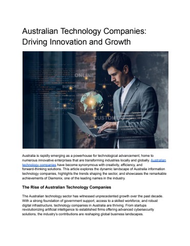 Australian Technology Companies_ Driving Innovation and Growth