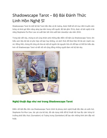 Shadowscape Tarot - Bài Tarot Shop Flip PDF | AnyFlip