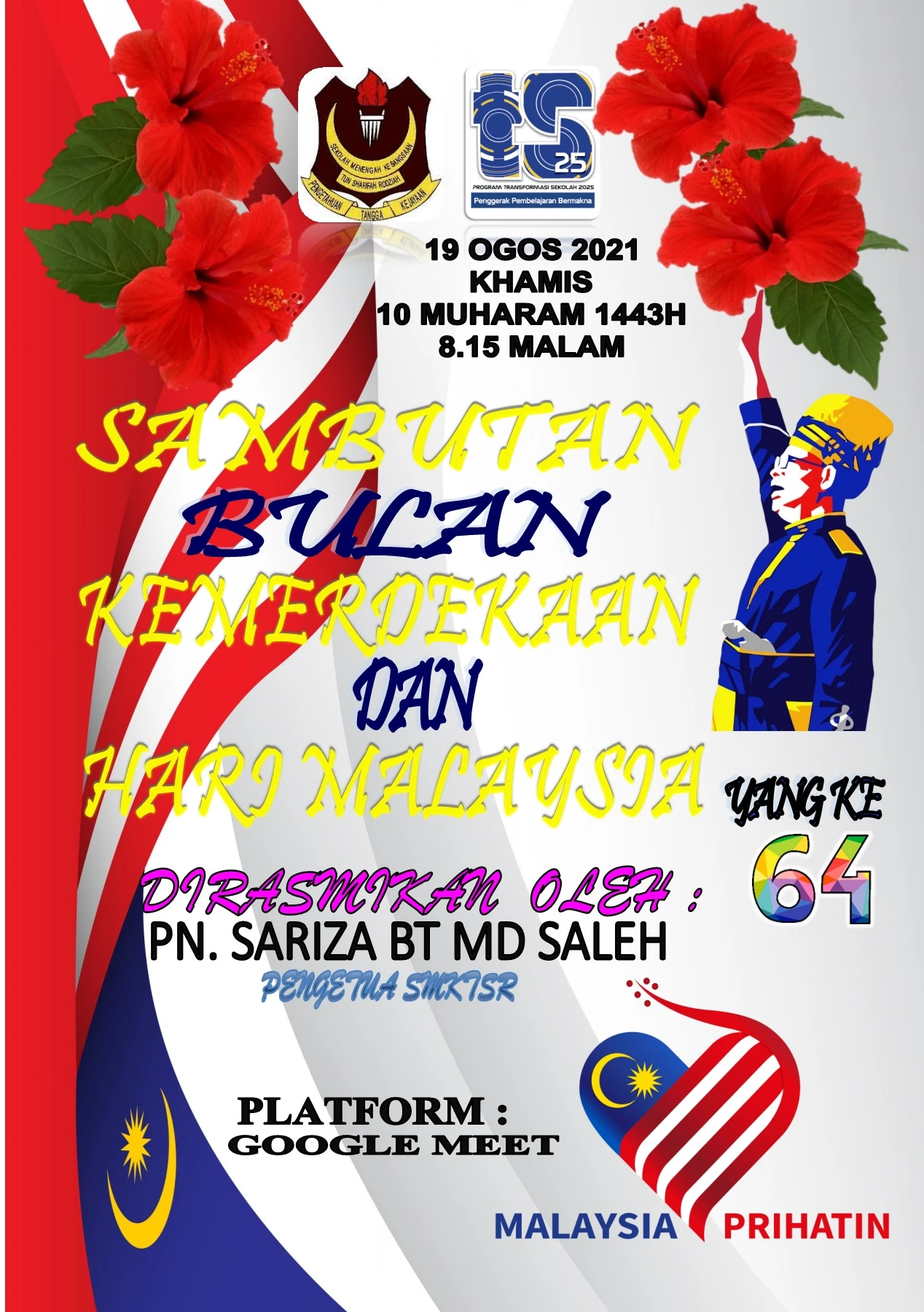 Cara Melukis Poster Logo Hari Kebangsaan 2021 Tema Malaysia Prihatin