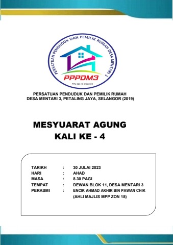 Laporan Aktiviti Persatuan Penduduk - Persatuan Penduduk DM3 Flip PDF | AnyFlip