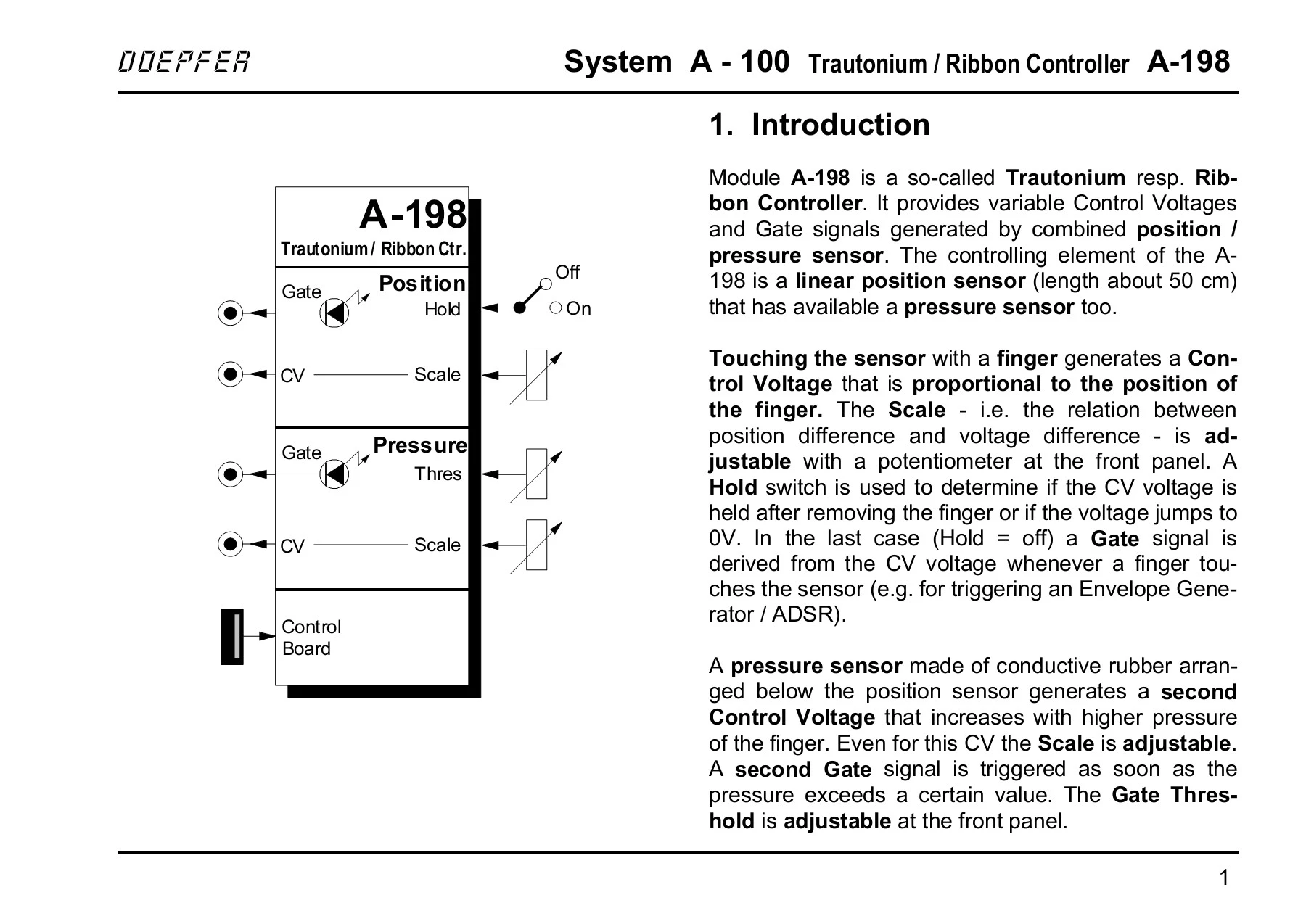 System A - 100 Trautonium / Ribbon Controller A-198