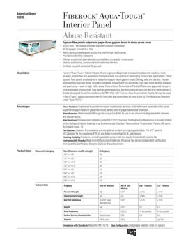 Submittal Sheet Fiberock Aqua-Tough Interior Panel - USG - Guset User ...